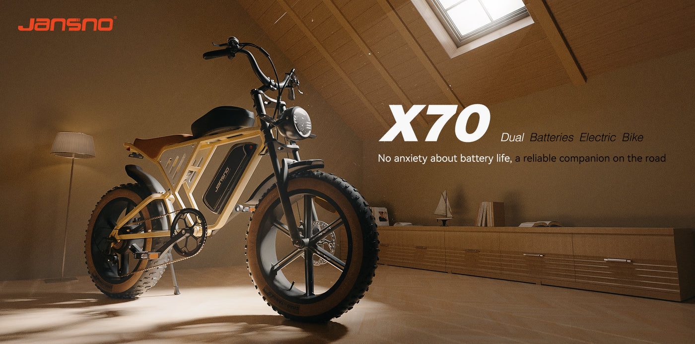 JANSNO X70 Off Road Electric Bike for Adults, 48V 34Ah Dual Battery, 7 ...
